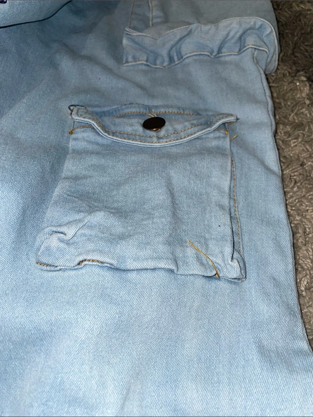 Daisy | Jeans | Daisy Wide Leg Cargo Jeans In Light Blue | Poshmark